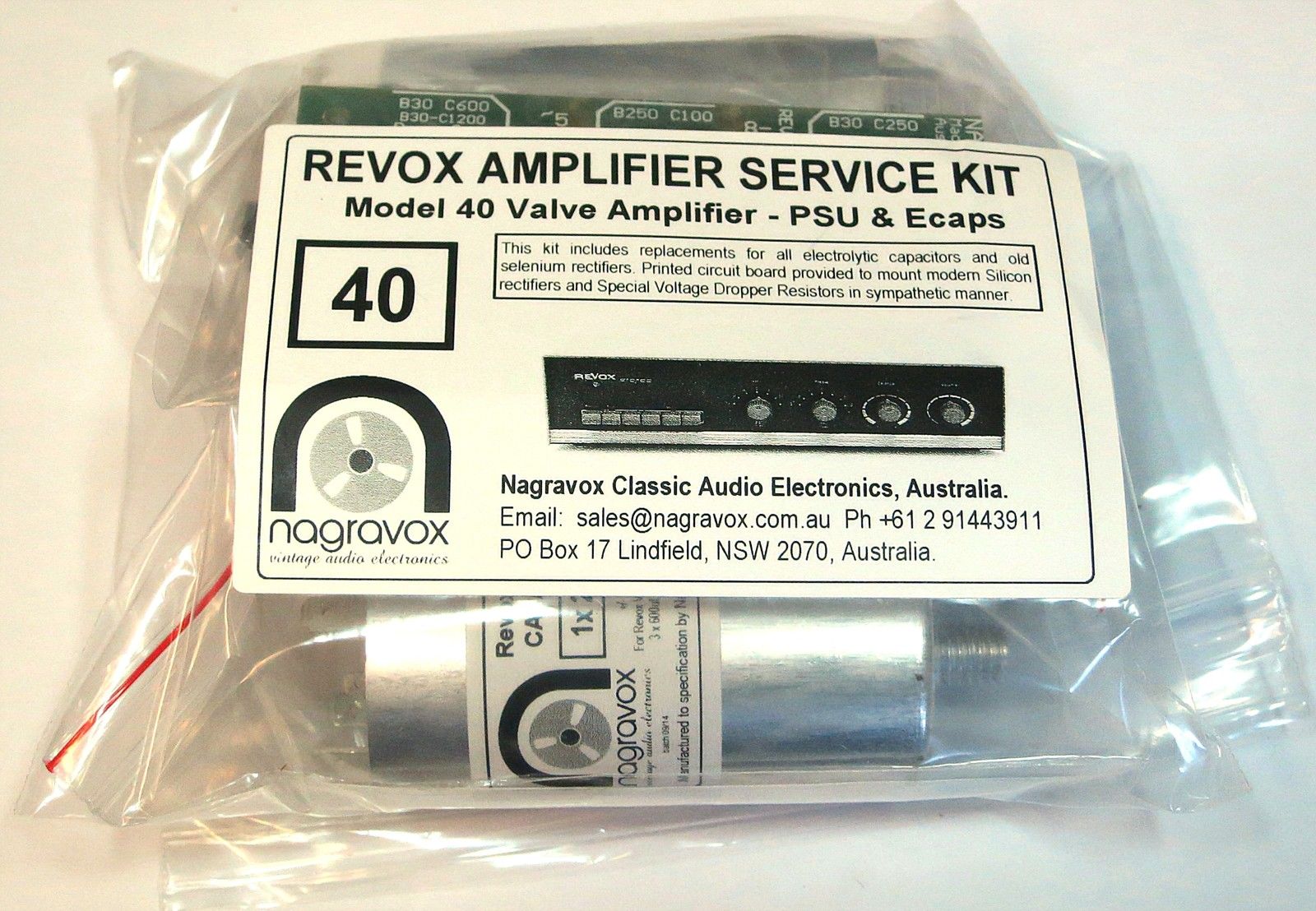 Revox model 40 valve amplifier ELECTRONIC capacitor overhaul kit | Nagravox